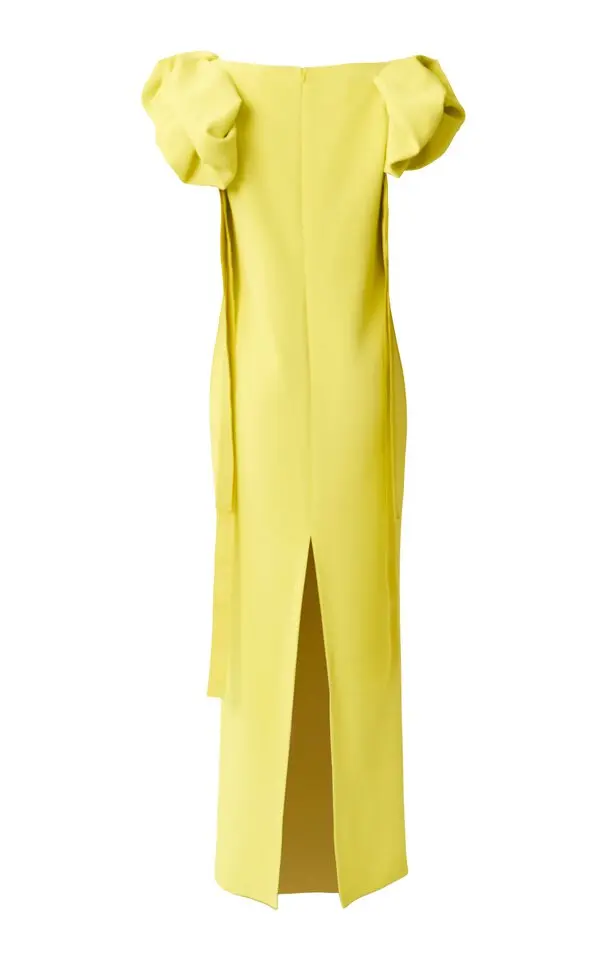 JUOZAS STATKEVICIUS Puff-sleeve Crepe Column Maxi Dress