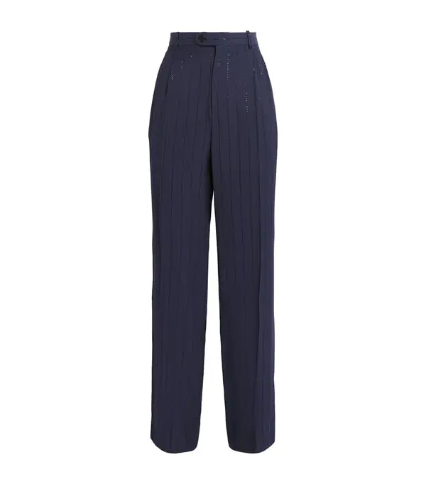 Sandro Embellished Stripe Trousers - Blue