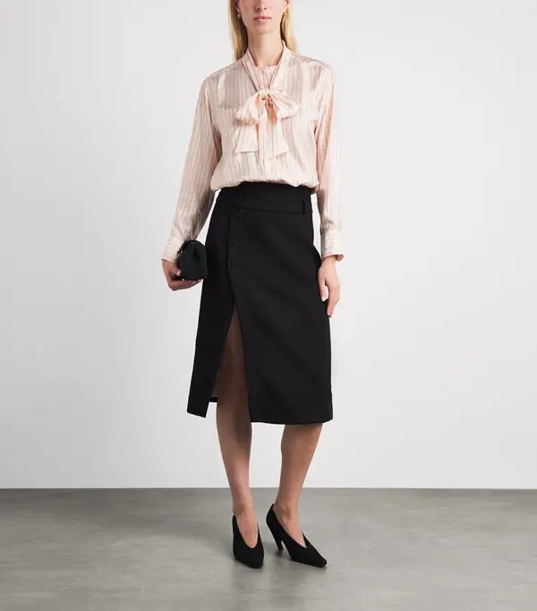 Sandro Pussybow Stripe Shirt