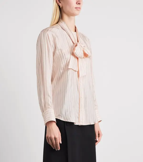 Sandro Pussybow Stripe Shirt