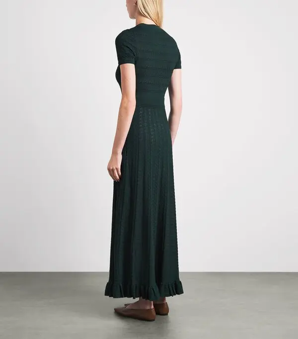 Sandro Pointelle-knit Midi Dress