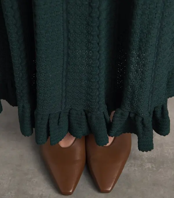 Sandro Pointelle-knit Midi Dress