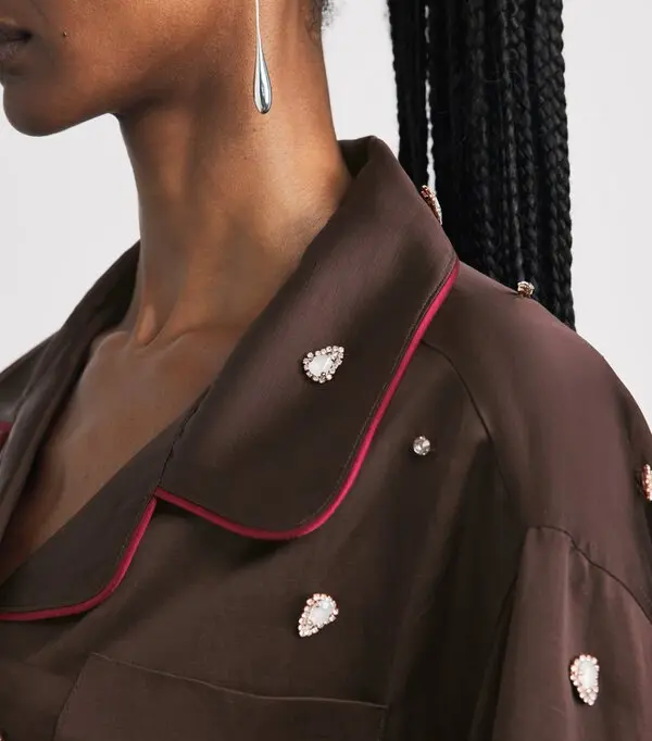 Sandro Embellished Pyjama-style Shirt