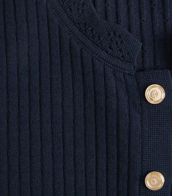 Sandro Rib-knit Cropped Cardigan