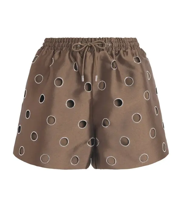 Sandro Rhinestone Cut-out Shorts