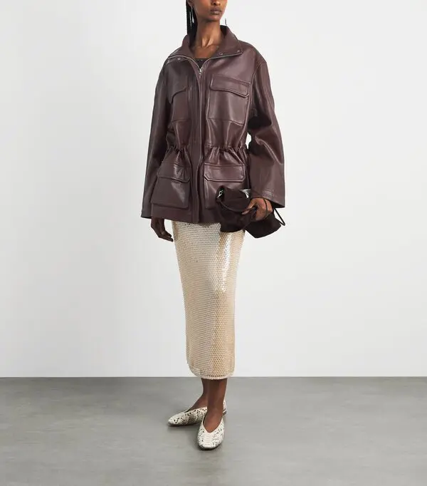 Sandro Oversized Leather Jacket