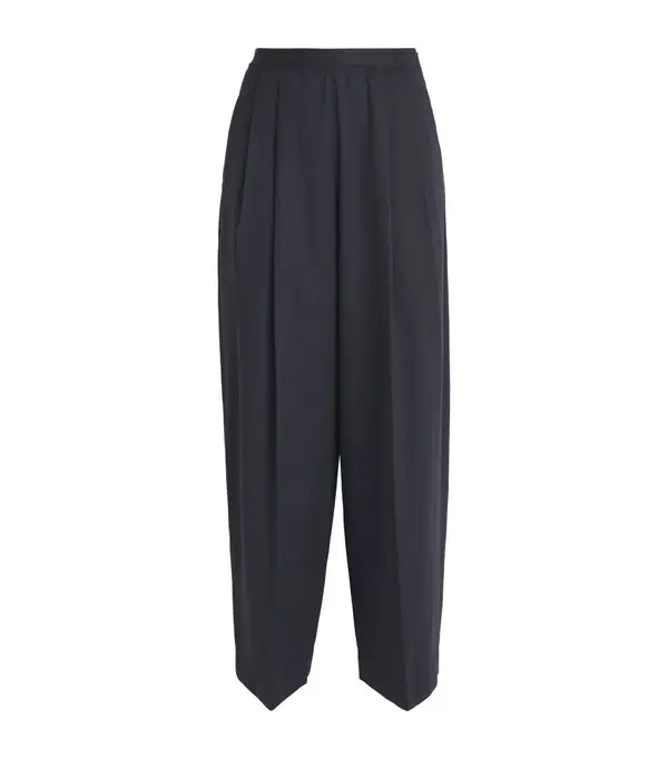 Sandro Wool Stripe Pleated Trousers - Blue