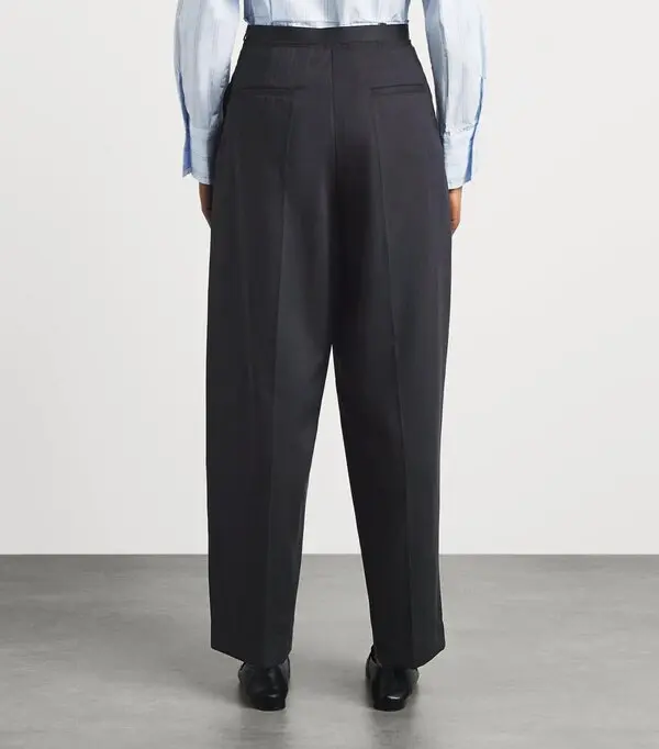 Sandro Wool Stripe Pleated Trousers
