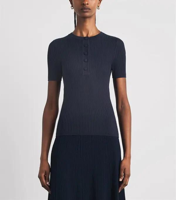 Sandro Rib-knit Short-sleeve Sweater
