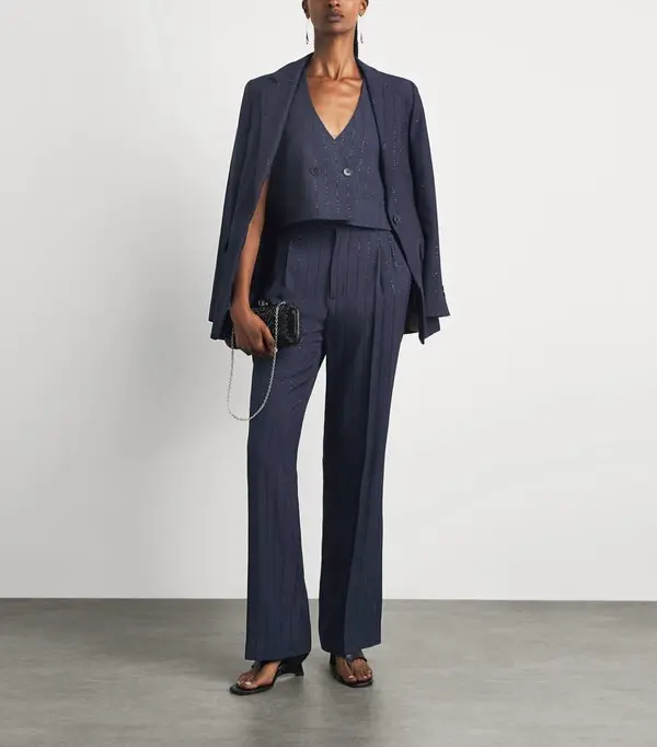 Sandro Embellished Stripe Waistcoat