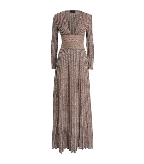 Missoni Long-sleeve V-neck Maxi Dress