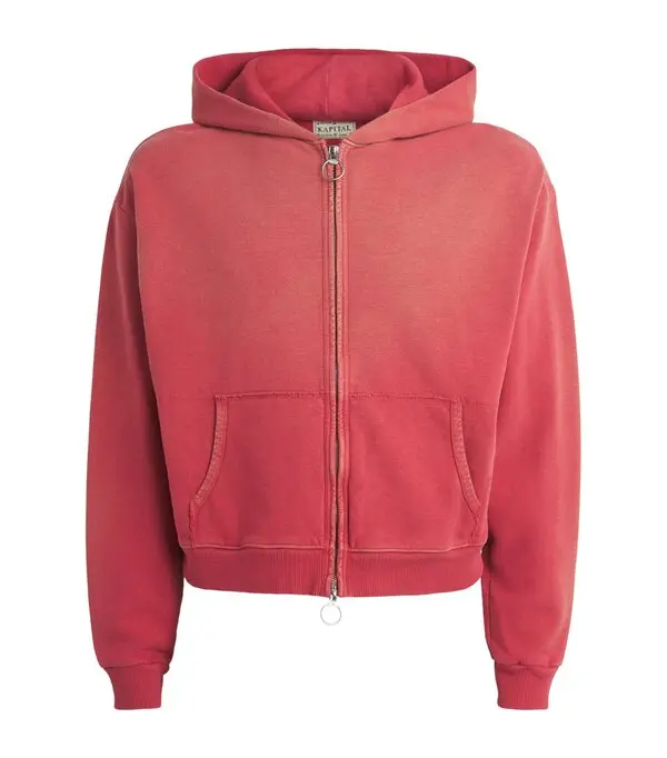 Kapital Cotton Gym Parka Zip-up Hoodie - Red