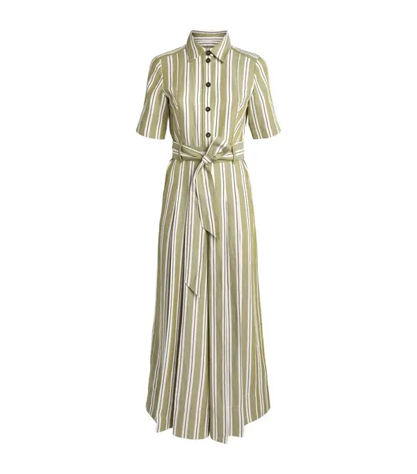 ME+EM Stripe Wide-leg Jumpsuit - Green
