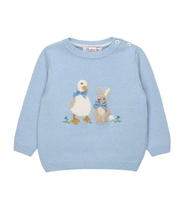 Trotters Knitted Duck And Bunny Sweater