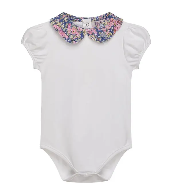 Trotters Stretch-cotton Liberty Print Collar Bodysuit