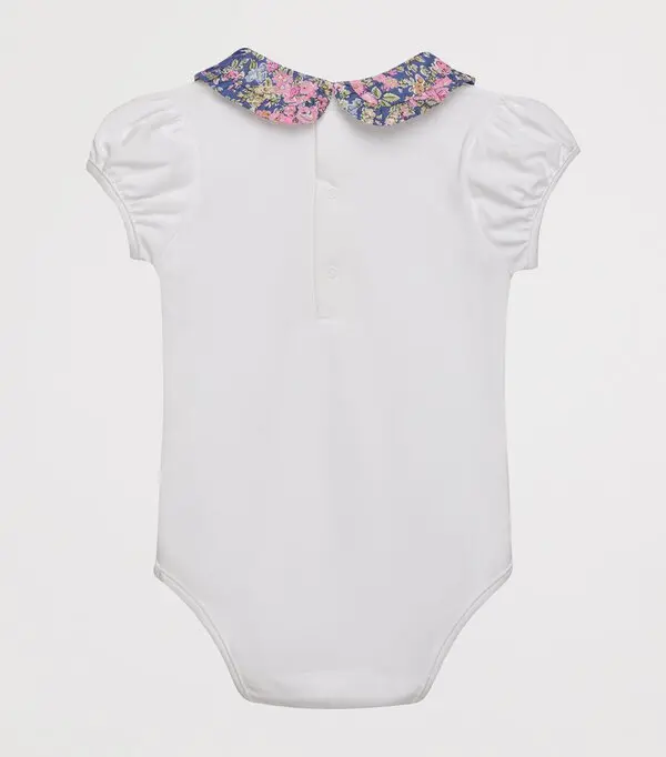 Trotters Stretch-cotton Liberty Print Collar Bodysuit