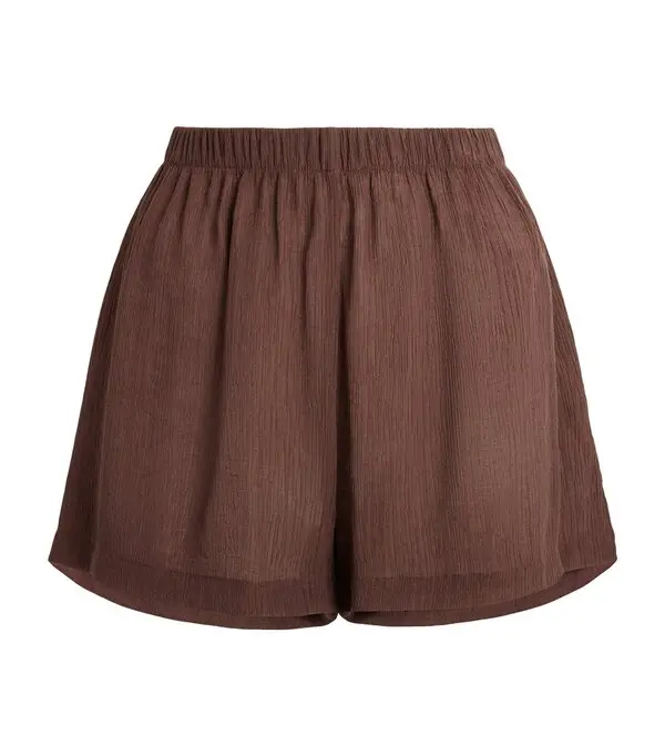 AWAY THAT DAY Maldives Textured Relaxed Fit Shorts - Brown