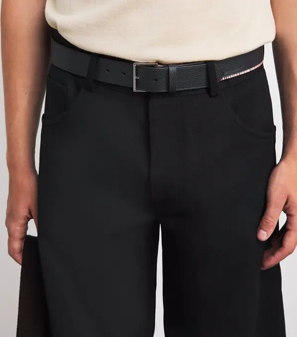 Paul Smith Leather Signature Stripe Edge Belt