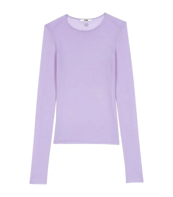 Maje Wool Crew-neck Sweater - Purple