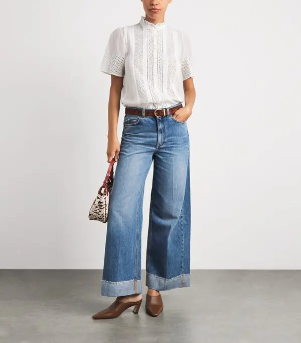 ME+EM Cotton Broderie Anglaise Blouse