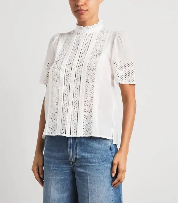 ME+EM Cotton Broderie Anglaise Blouse