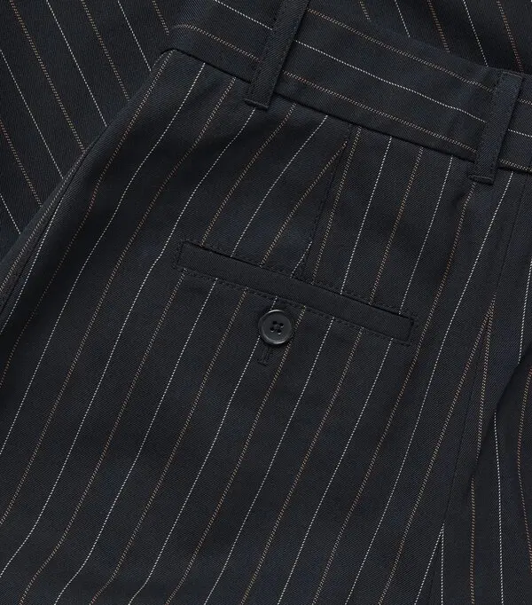 ME+EM Pinstripe Cropped Wide-leg Trousers