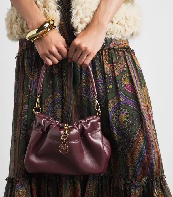 Etro Small Leather Vela Blossom Shoulder Bag
