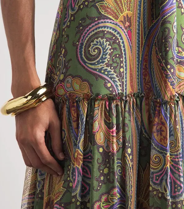 Etro Silk Paisley Tiered Maxi Skirt