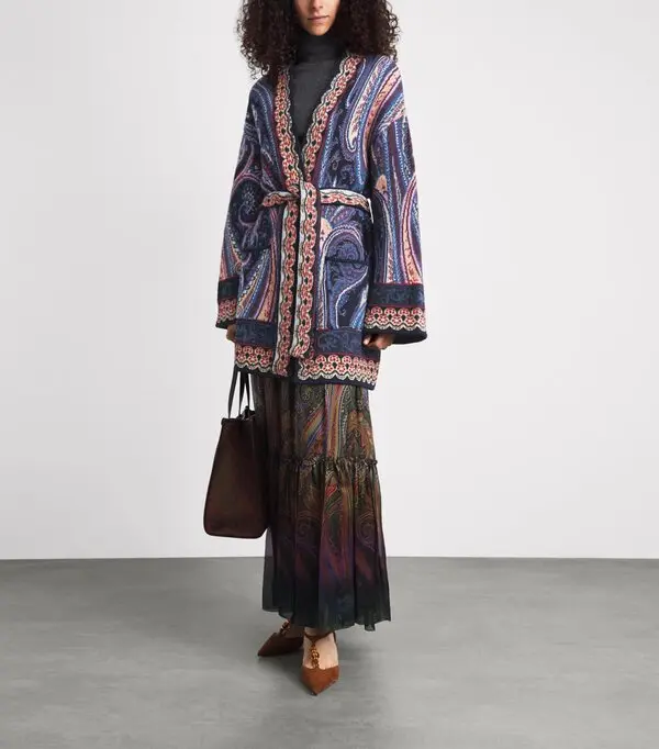 Etro Paisley Waist-belt Cardigan