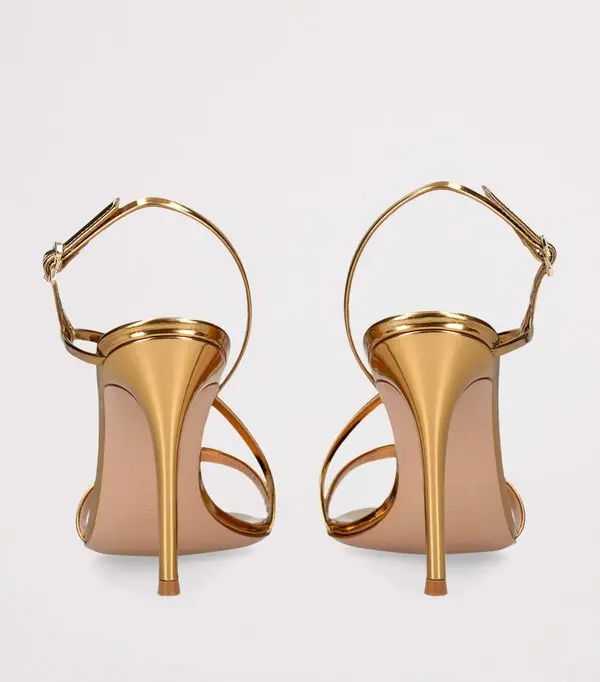 GIANVITO ROSSI Metallic Leather Heeled Sandals