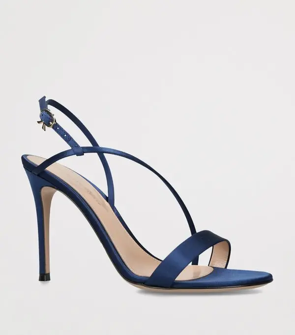 GIANVITO ROSSI Satin Manhattan Heeled Sandals 95