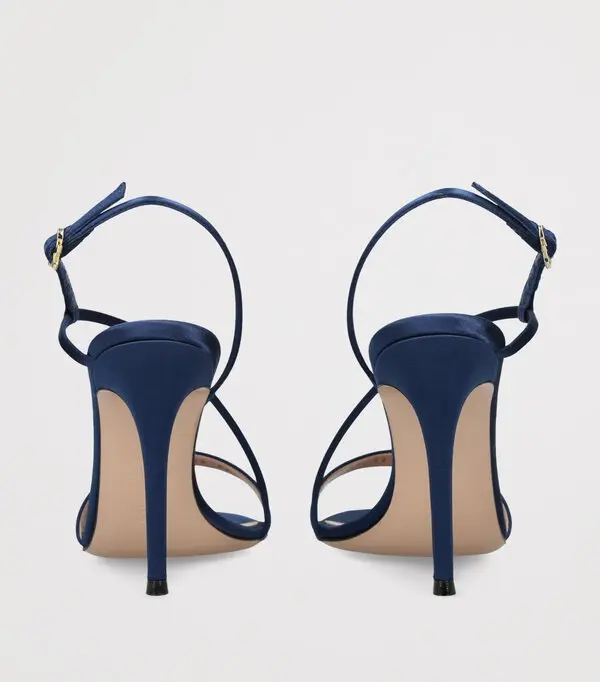 GIANVITO ROSSI Satin Manhattan Heeled Sandals 95