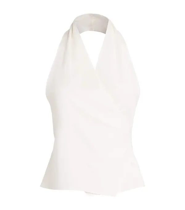 ST. AGNI Organic Cotton Oxford Wrap Top - White