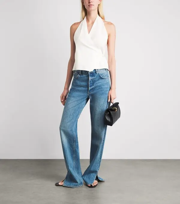 ST. AGNI Organic Cotton Oxford Wrap Top