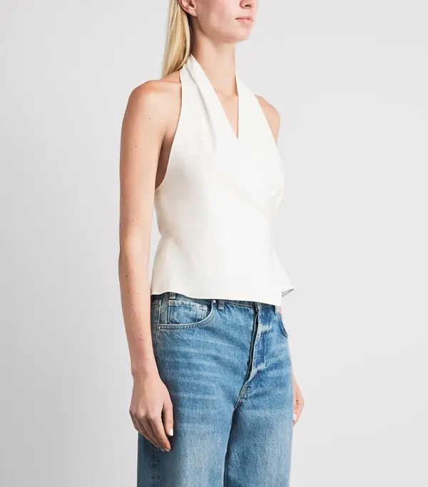 ST. AGNI Organic Cotton Oxford Wrap Top