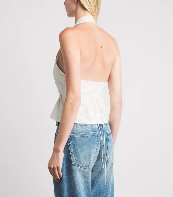 ST. AGNI Organic Cotton Oxford Wrap Top