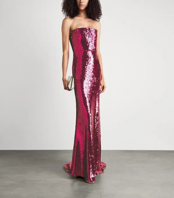 Alex Perry Sequin Strapless Gown