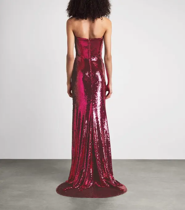 Alex Perry Sequin Strapless Gown