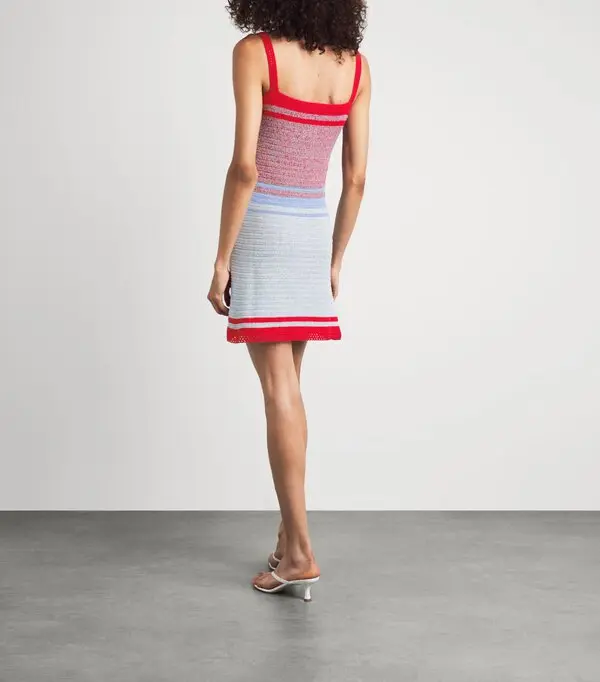 Escvdo Knitted Plumar Mini Dress