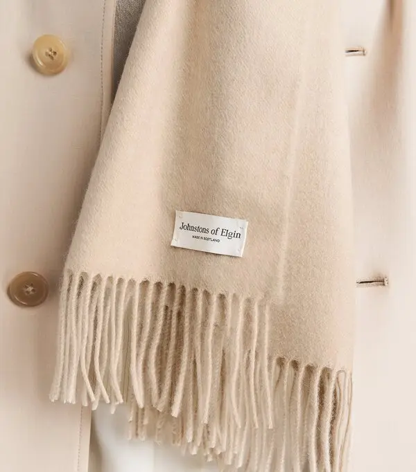 Johnstons Of Elgin Cashmere Wide Scarf - Beige