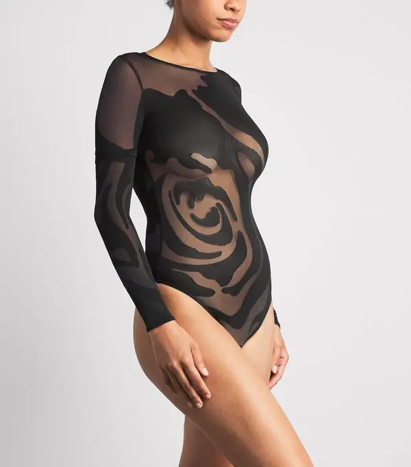 Wolford Sheer Rose Shadow Bodysuit