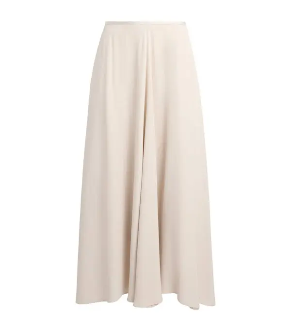 Agnona Satin-trim A-line Midi Skirt