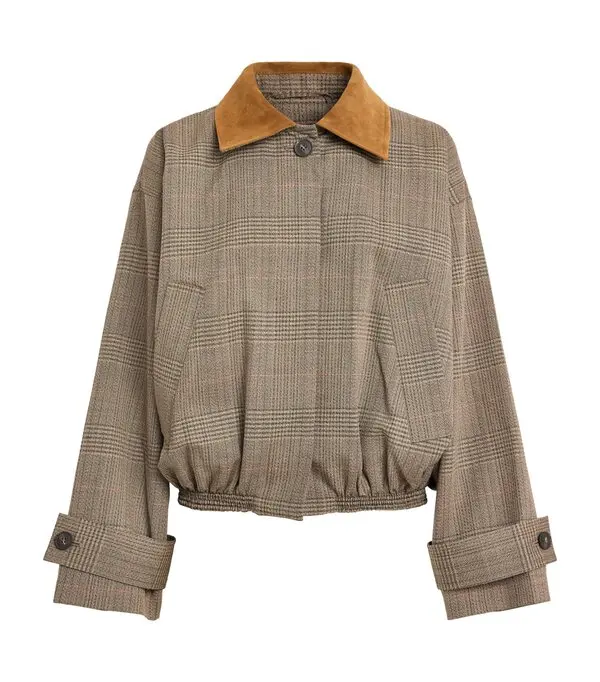 RÓHE Virgin Wool Suede-collar Blouson Jacket