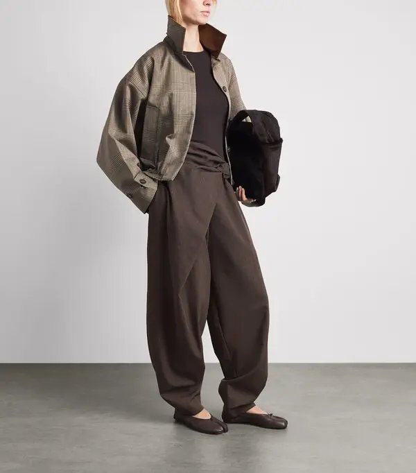 RÓHE Wool Sarong-knot Trousers - Brown