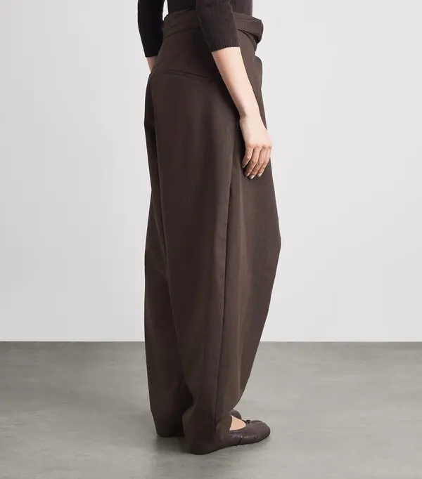 RÓHE Wool Sarong-knot Trousers - Brown