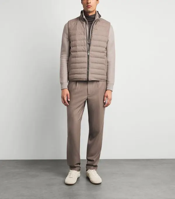 FIORONI CASHMERE Virgin Wool Reversible Gilet