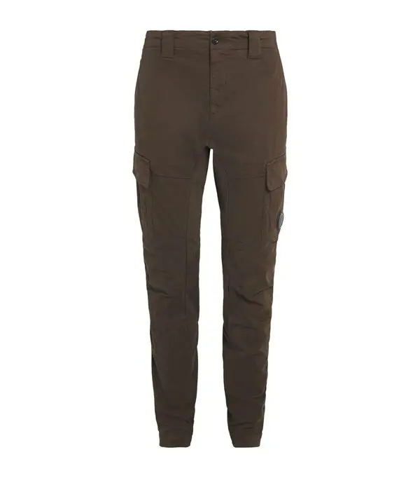 C.P. COMPANY Stretch-cotton Sateen Cargo Trousers - Green