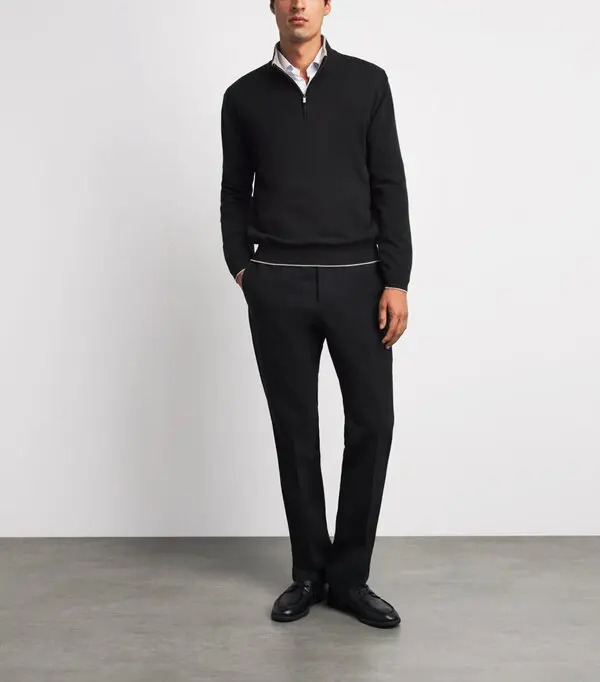 Paul & Shark Cashmere Quarter-zip Sweater