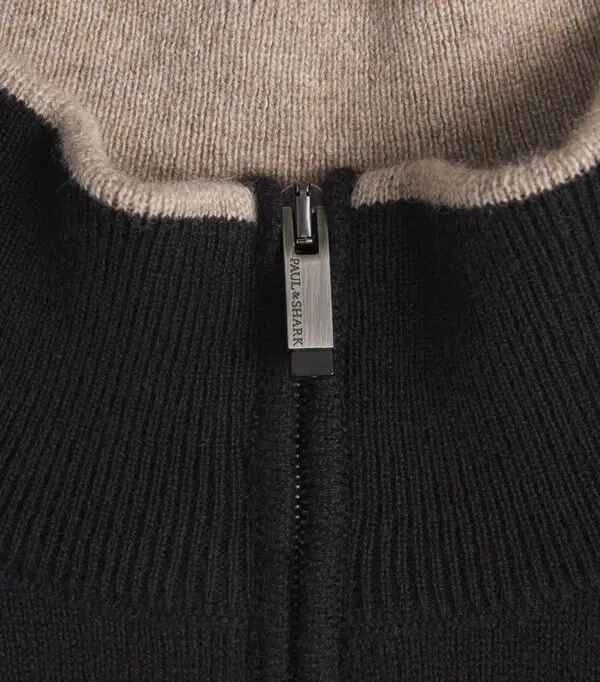 Paul & Shark Cashmere Quarter-zip Sweater - Black