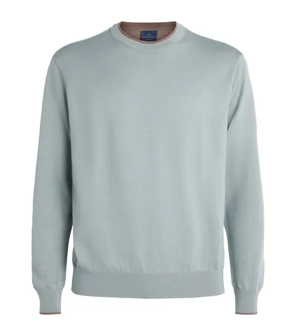 Paul & Shark Virgin Wool-silk Crew-neck Sweater
